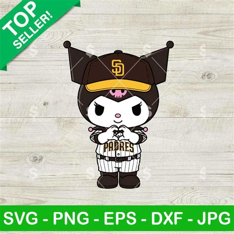 Kuromi San Diego Padres Svg Kuromi In Padres Baseball Uniform Svg