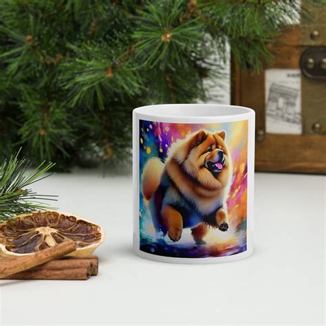 Fluffy Chow Chow White Glossy Mug Etsy
