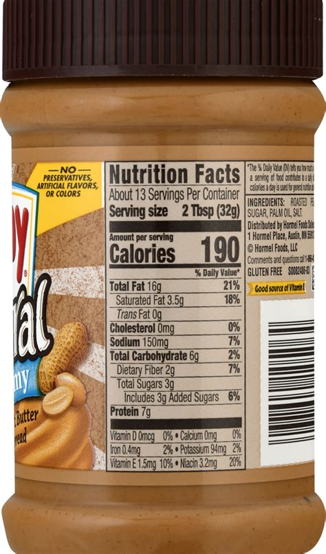 Skippy Peanut Butter Spread Natural Creamy Planogram Right