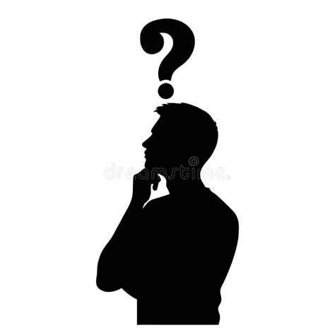 A Man In A Thinking Pose Looking Up While Creatively Envisioning A Question Mark Symbol In His