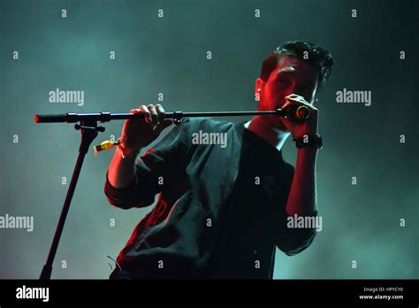 Bontida Romania July 17 2016 Singer Dan Smith Of English Band Bastille Singing During A