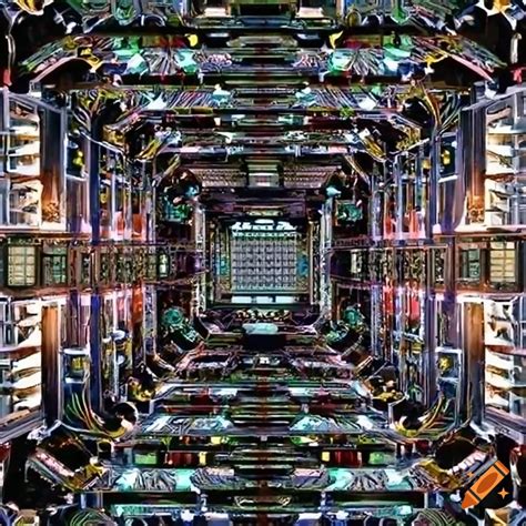 Symmetrical Hypergeometric It Masterpiece With Server Rack On Craiyon
