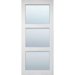 70 Tall Modern 3 Lite Primed Barn Door Slab Door Clearance Center