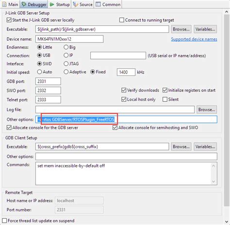 Adding Freertos Thread Awareness To Gdb And Eclipse Mcu On Eclipse