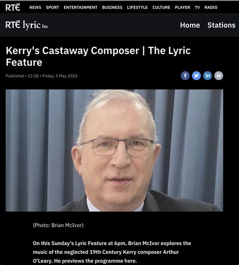 Having A Portfolio Career Heres Mine RtÉ Lyric Fm The Lyric Feature Brian Mcivor Career