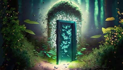 Premium Ai Image Small Door In A Forest Realistic Lots Of Foliage