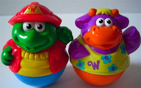 Playskool Weeble Wobble Figure Toy Lot Of 4 Turtle Girl Cow Chick