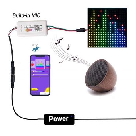 SP E Bluetooth Music Controller For Addressable LED Strip WS WS B WS SK UCS