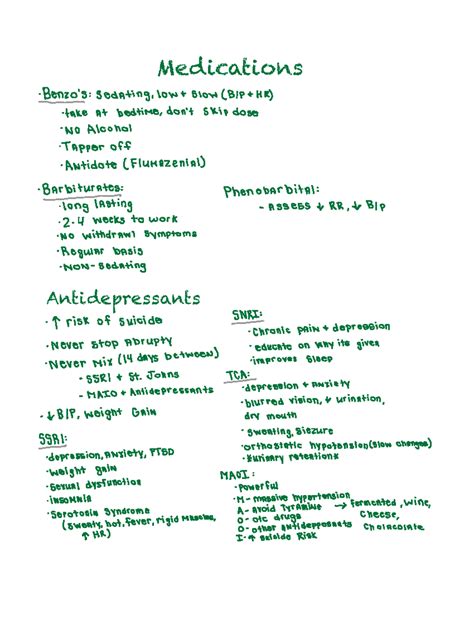 Medications Medication Notes Benzos Sedating Low T Slow Bip Hr