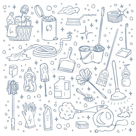 Cleaning Doodle Stock Illustrations 2163 Cleaning Doodle Stock