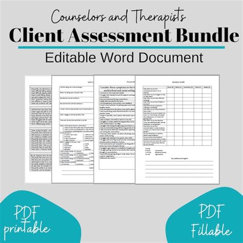 Client Assessment Bundle Forms Fillable And Editable Templates Etsy