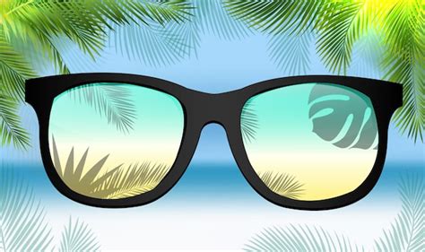 Premium Vector Palm Tree Branch Border And Sunglasses