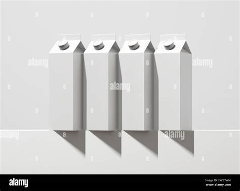 Juice Box Packaging Mockup 3d Rendering Isolated On White Background