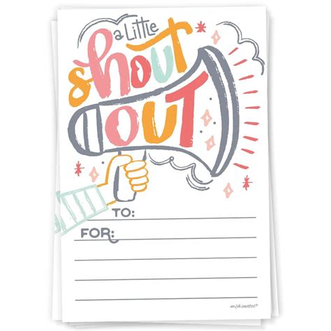 Fun Shout Out Cards For Employees Office Staff Teachers And Students