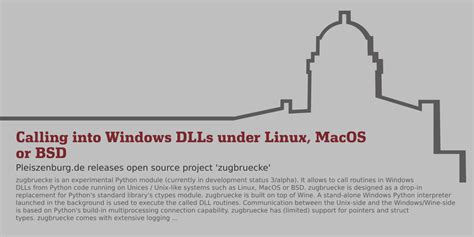 Pleiszenburgde Calling Into Windows Dlls Under Linux Macos Or Bsd