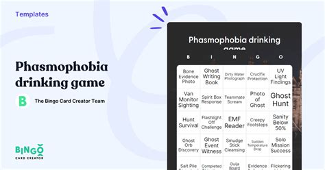 Phasmophobia Drinking Game Bingo Printable And Customizable Bingo Card