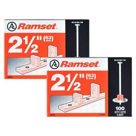 Ramset 2 12 In Drive Pins With Washers Combo Kit 2 Of 100 Pack