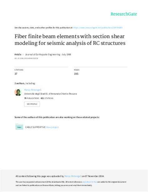 Pdf A Fibre Finite Beam Element With Section Shear Modelling For