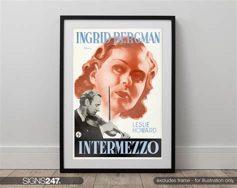 Intermezzo Poster Ingrid Bergman Leslie Howard Gosta Ekman 1936 Movie