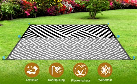 Wusboo Outdoor Teppich Wetterfest Terrassenteppich Außen Wetterfest