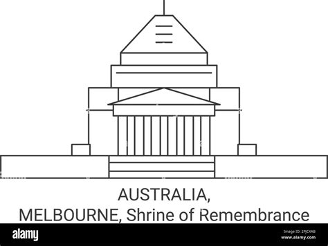 Australia Melbourne Shrine Of Remembrance Travel Landmark Vector