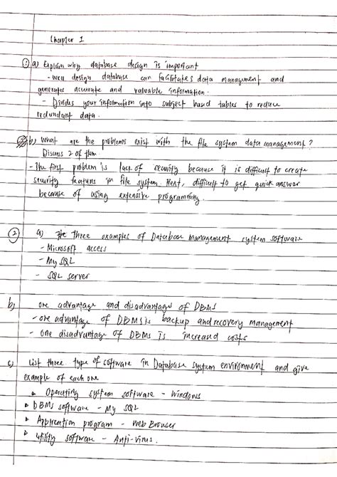 Exercise Chap 1 Tutorial Of Database Design Database System Studocu