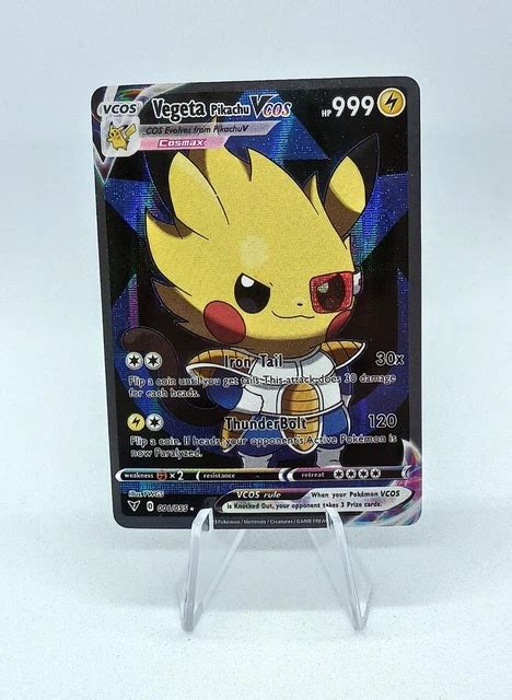 Pikachu Pokemon Vegeta Dragon Ball Z Dbz Pika Carte Card Holo Prism Manga Anime Eur 4 99