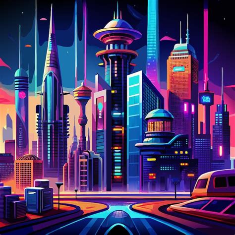 Premium Vector A Poster With A Cityscape In The Background