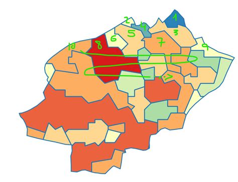 Numbering Polygonsgenerating Ids From North East To South West With