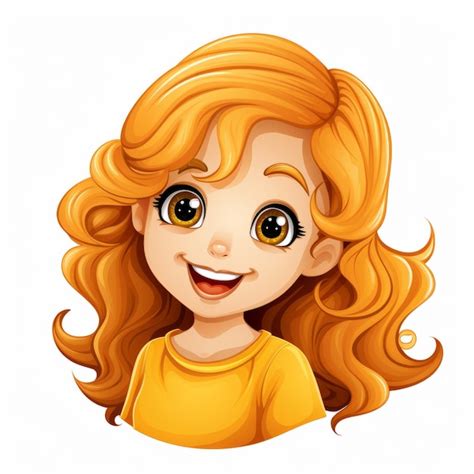 Ilustración De Una Niña De Dibujos Animados Con Pelo Naranja Sobre Un