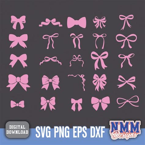Boho Ribbon Svg Bundle Coquette Bow And Hair Bow Clipart Digital