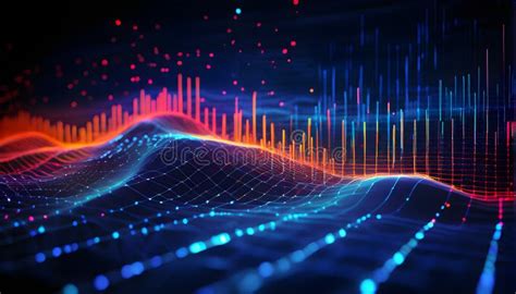 dynamic graph with fluctuating data points in vibrant colors stock