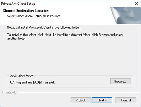 Install The Privateark Administrative Client