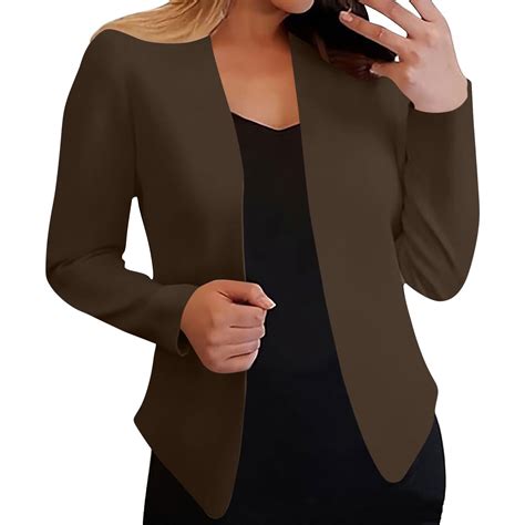 Zbxnli Business Blazers For Women Fall Open Front Casual Long Sleeve