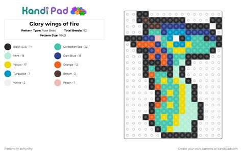 Glory Wings Of Fire Fuse Bead Pattern Kandi Pad Kandi Patterns