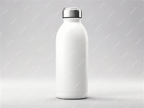 A Realistic White Water Bottle Mockup In Background Premium Ai