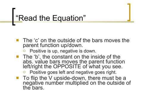 Absolute Value Functions And Graphs Module 4 And 5 Ppt