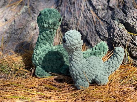 Crochet Loch Ness Monster Plushie 2 Sizes With Optional Keychain