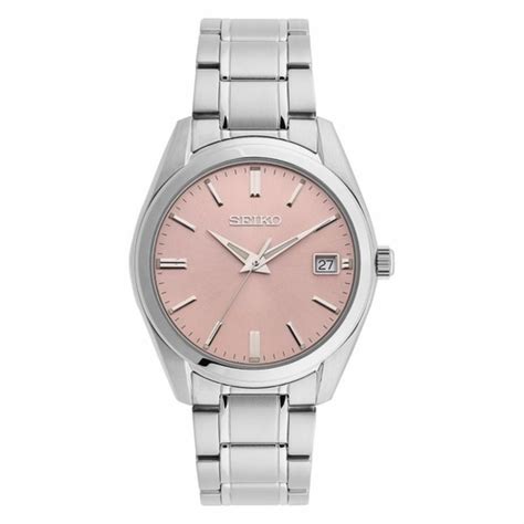 Seiko Quartz Pink Dial Mens Watch Sur523