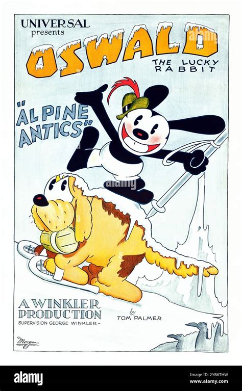 1920s Poster Oswald The Lucky Rabbit In Alpine Antics Universal