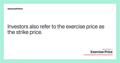 Exercise Price Awesomefintech Blog
