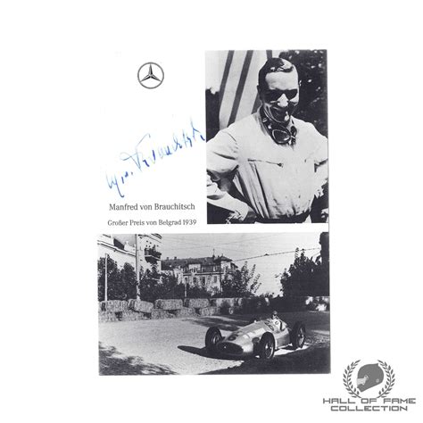 1939 Manfred Von Brauchitsch Signed Mercedes Silver Arrows 4 X 6 Car
