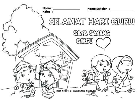 Guru Mewarna Gambar Selamat Raya Kad Lembaran Kerja Cikgu Kemerdekaan