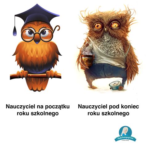 Nauczyciel Na Początku I Na Końcu Roku Szkolnego