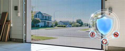 Sliding Garage Door Screen With Track And Magnetic Closure Fully