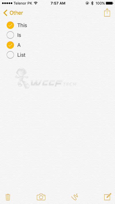 how to create interactive checklists in ios 9 notes app