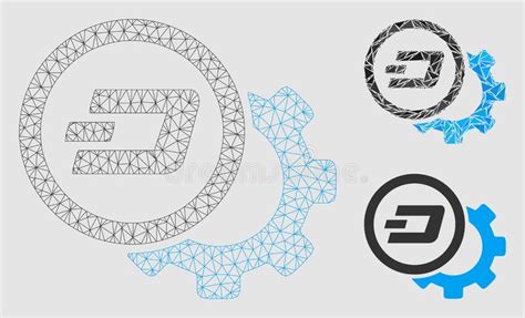 Dash Configuration Gear Vector Mesh 2d Model And Triangle Mosaic Icon Stock Vector