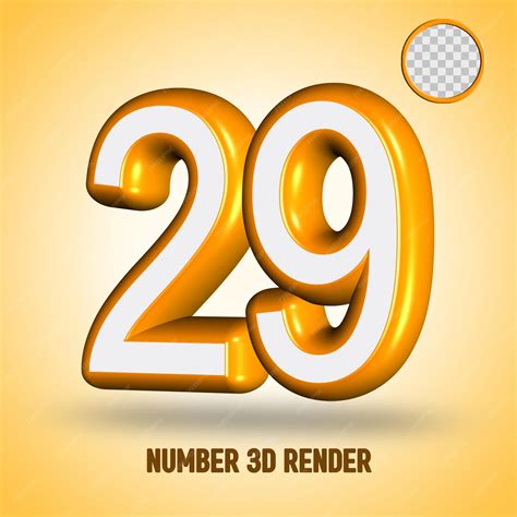 Premium Psd 3d Render Number 29 White Gold