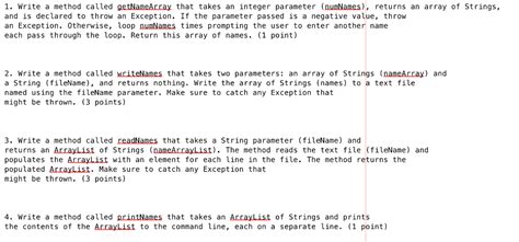 solved write a method called getnamearray that takes an