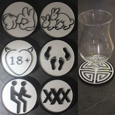 Stl File 6 Coaster Theme Sex Soft 🍹 ・3d Print Design To Download・cults